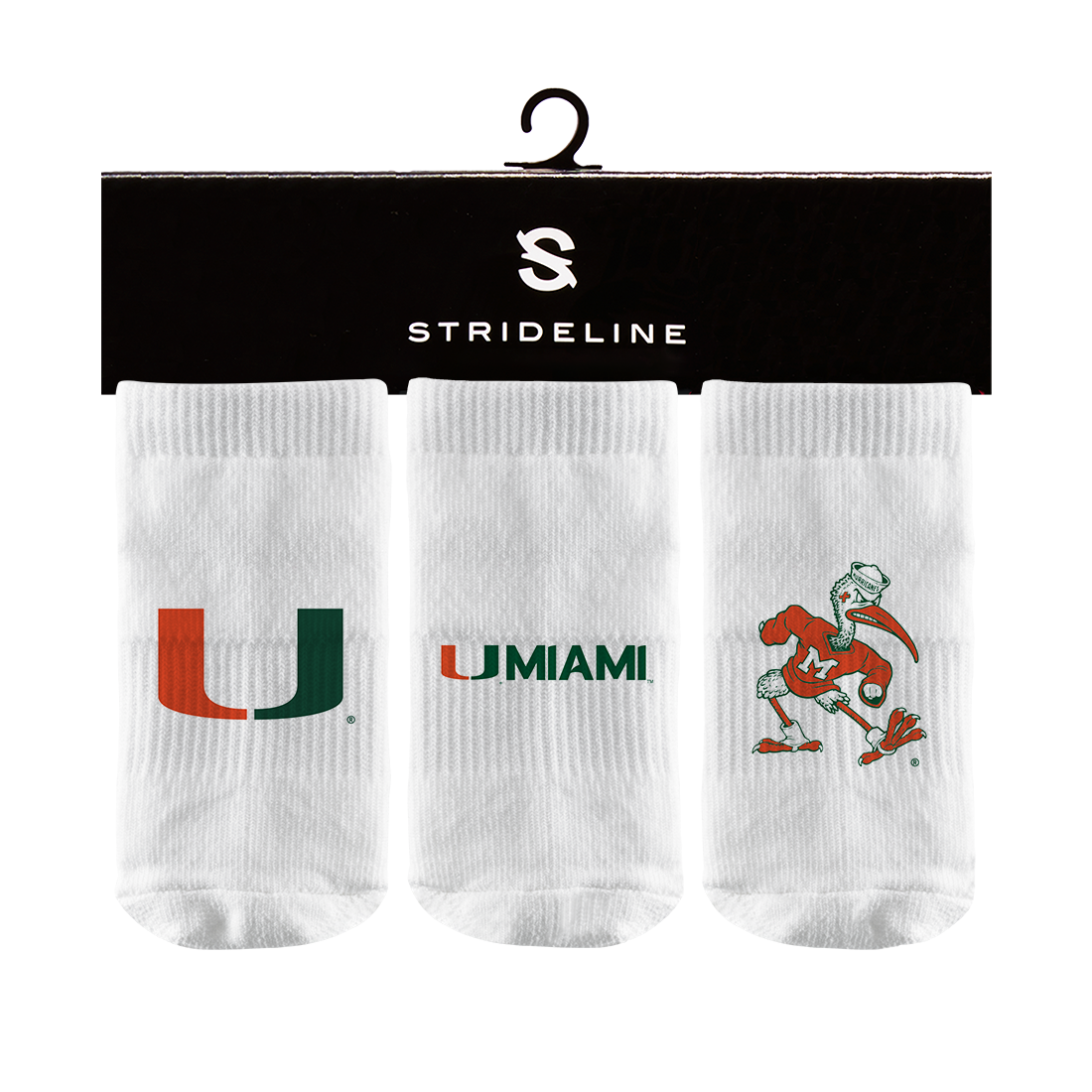 University of Miami | Baby Socks 3 Pack | Primary Logo | N02106212B01 ...