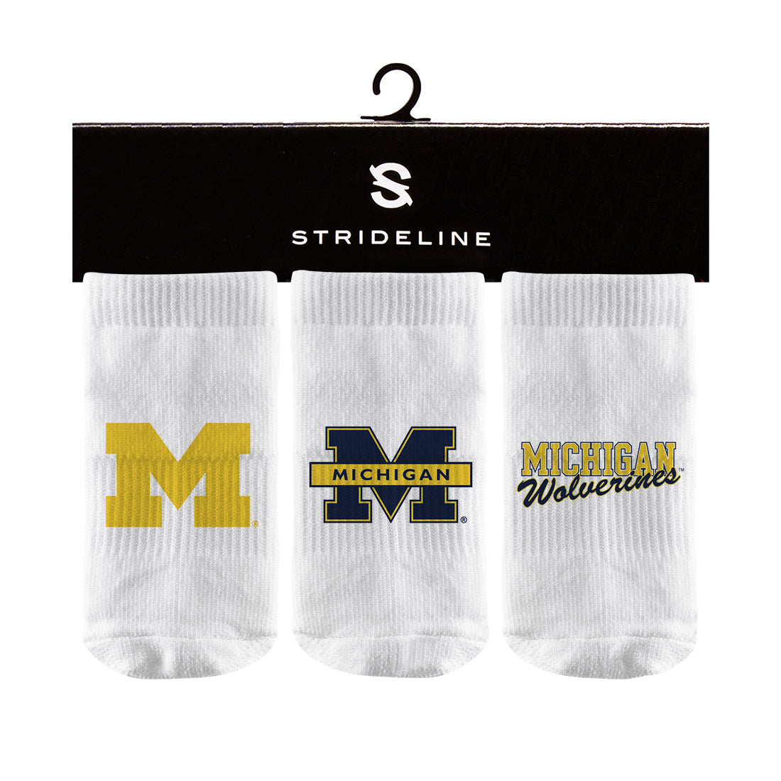 University of Michigan | Baby Socks 3 Pack | Primary Logo | N02105842B ...